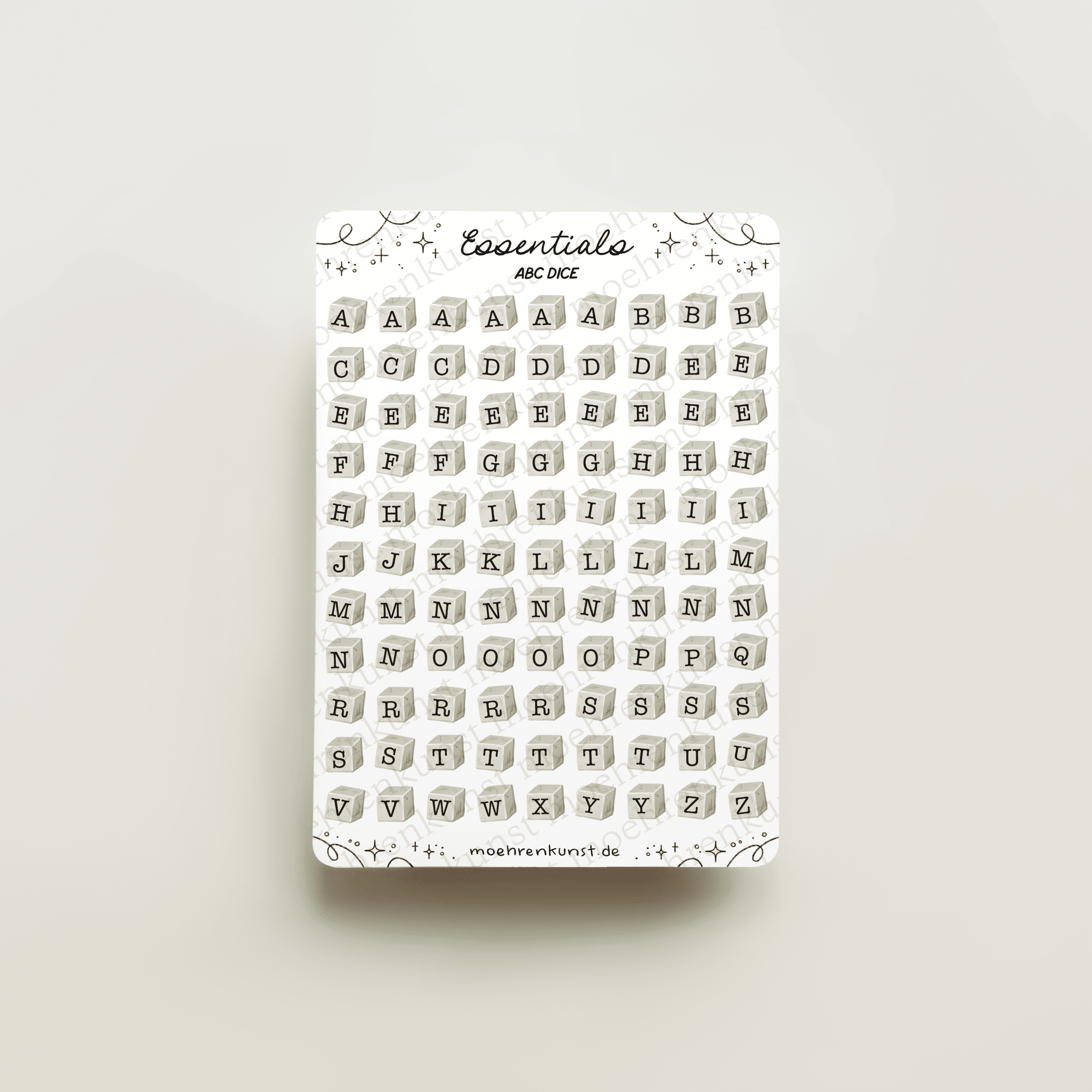 Essentials - ABC Dice | Planner Stickers | moehrenkunst🥕