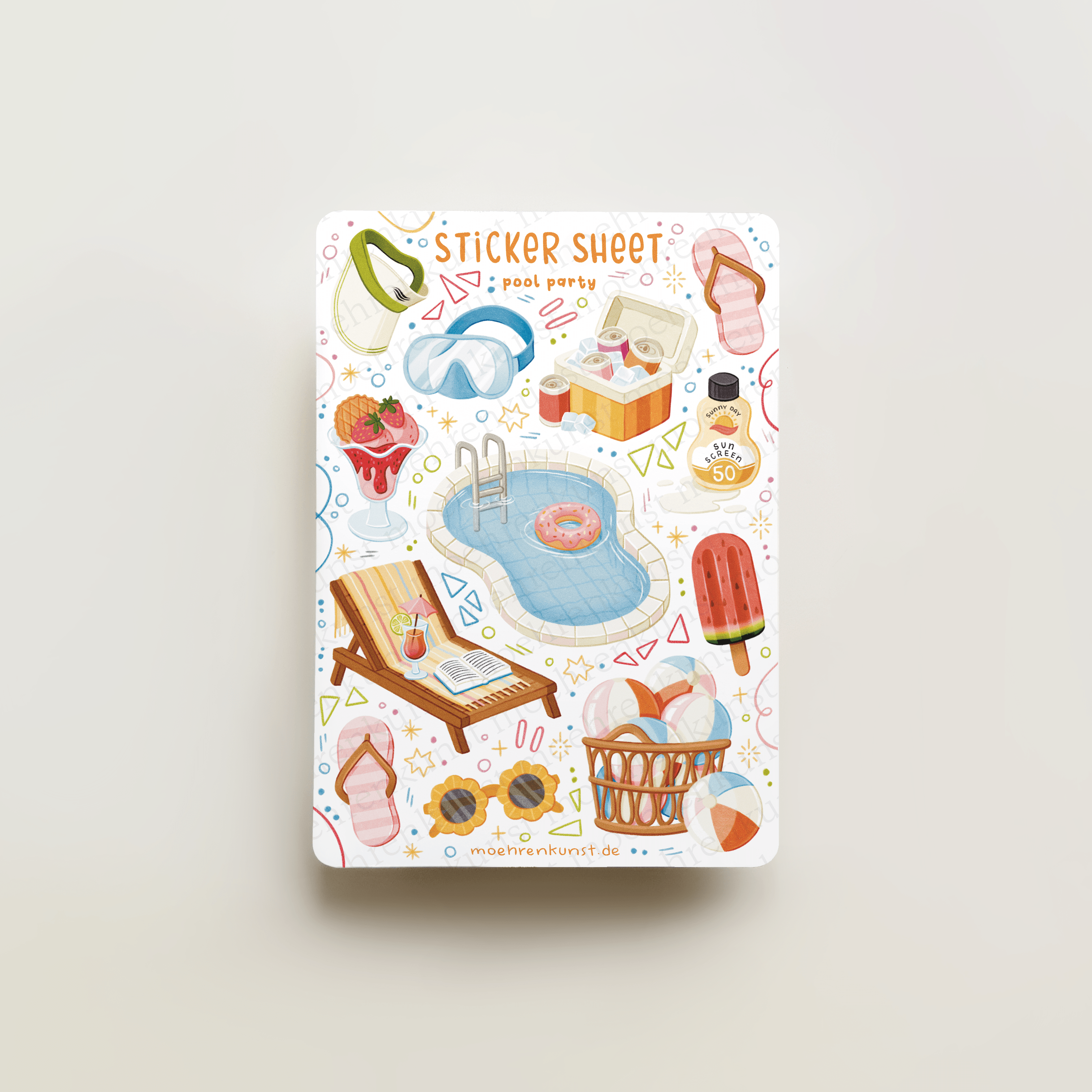 Sticker Sheet - Pool Party | Planner Stickers | moehrenkunst🥕