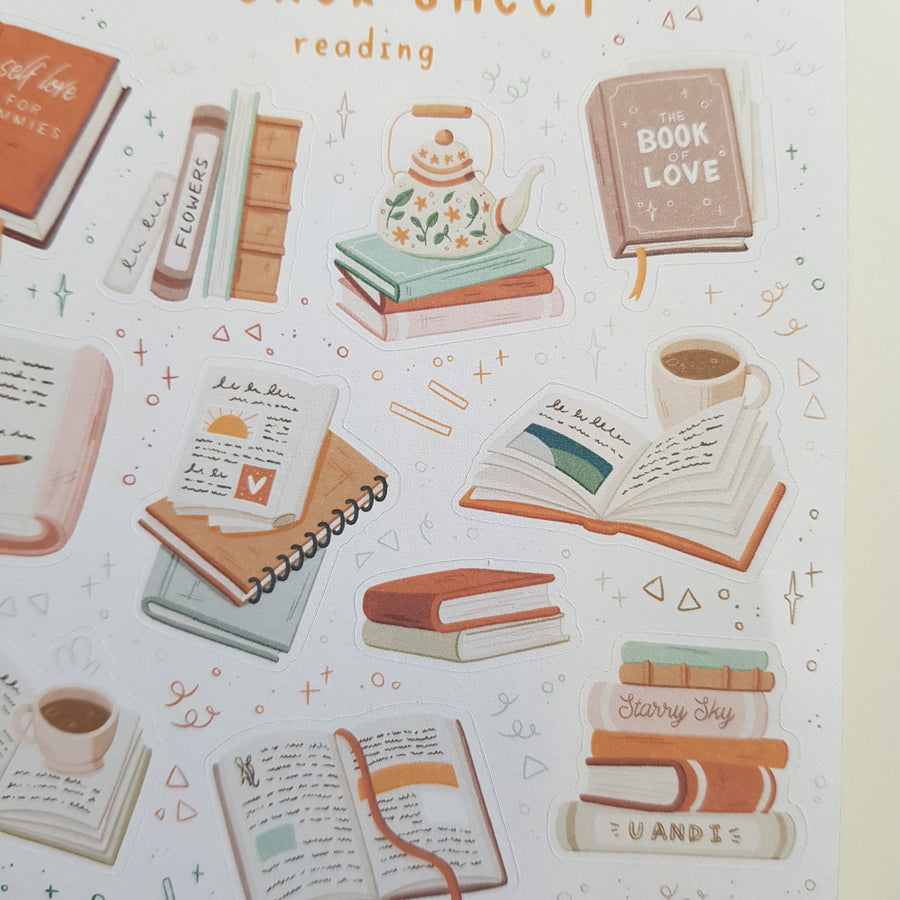 Sticker Sheet - Reading | Planner Stickers | moehrenkunst🥕