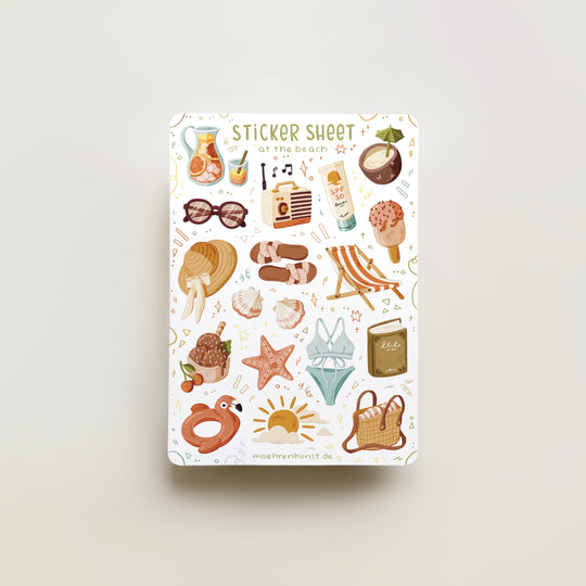 Sticker Sheet - At The Beach | Planner Stickers | moehrenkunst🥕